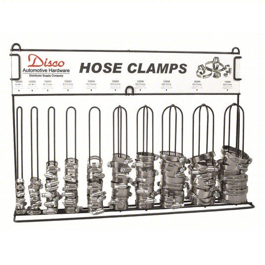 Disco 8701 Hose Clamp Assortment Worm Gear, Display Rack, 301 Stainles ...
