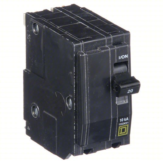Square D QO220 Miniature Circuit Breaker 20 A, 120/240V AC, Single Pha ...