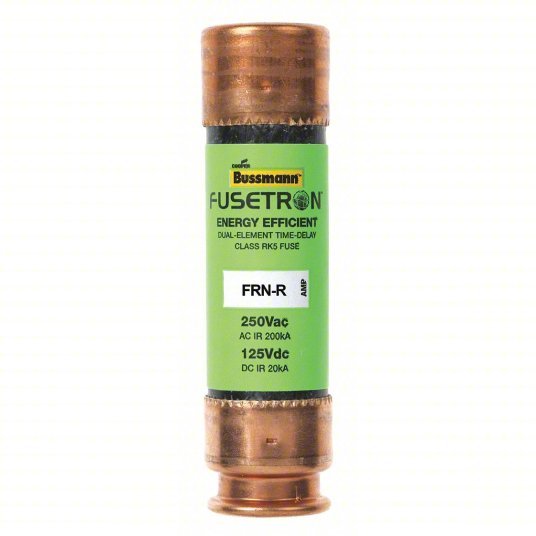 Bussmann FRN-R-20 Fuse 20 A, 250V AC, 2 in L x 9/16 in dia Fuse Size ...