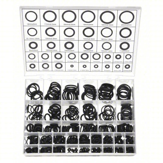 KVM Tools KV1RGY3 O-Ring Assortment Metric, Buna N, 500 Pieces, 36 # o ...