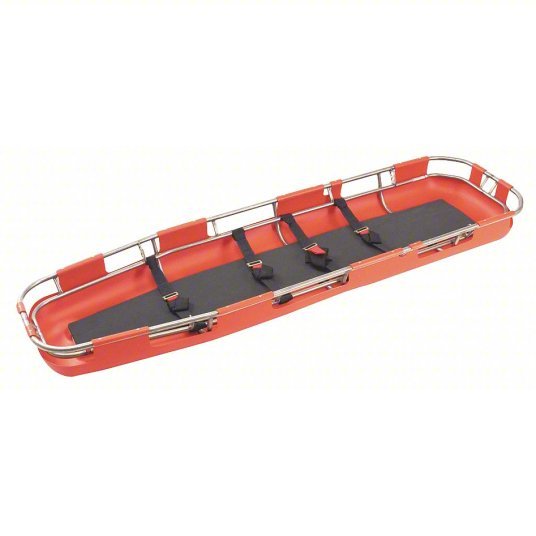 Ferno RE1125 Basket Stretcher, 85 in Lg, 23 1/2 in Wd, 7 in Ht, Red, 2 ...