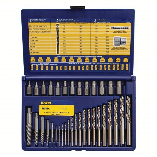 Irwin 11135ZR Screw Extractor Set 35 Pc, Multi-Spline Extractor/Spiral ...