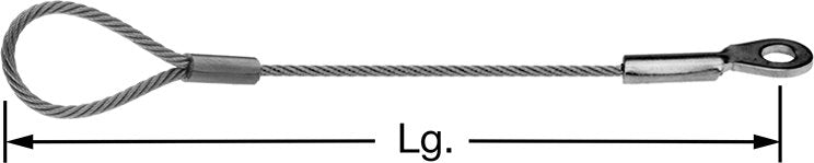 McMaster 30745T449 18-8 Stainless Steel Lanyard Loop-to-Eye, 1/8" Rope ...