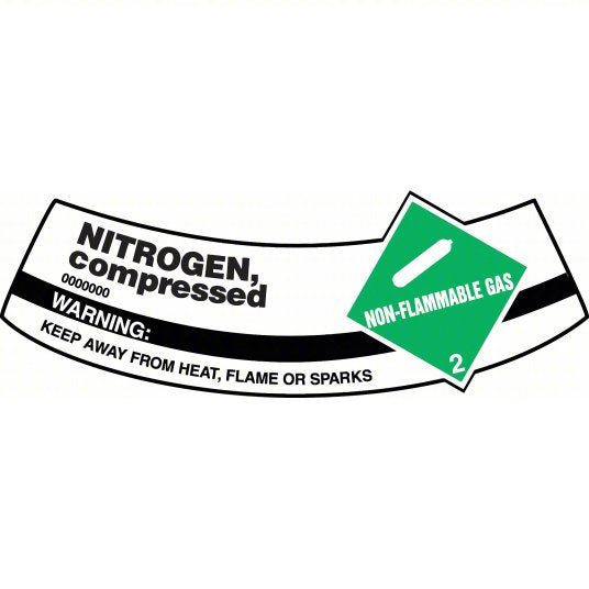 Accuform MCSLNIG Cylinder Label Nitrogen Compressed Vinyl, Adhesive Si ...