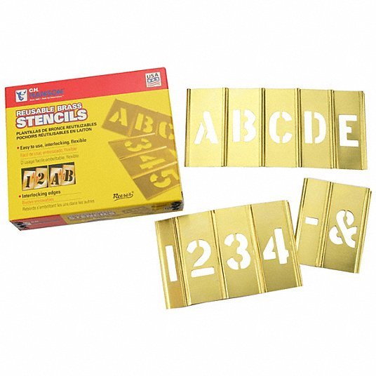 CH Hanson 10076 Stencil Kit 6 in Character Ht, Brass, Interlocking ...