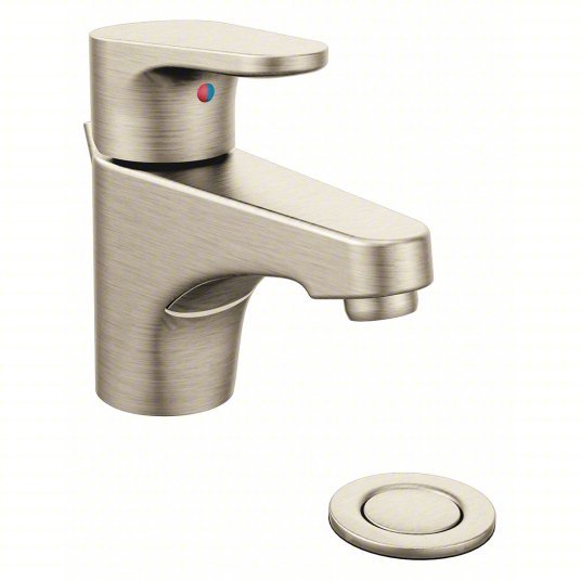 CFG Moen 46100BN Straight Spout Bathroom Faucet Edgestone, Brushed Nic ...