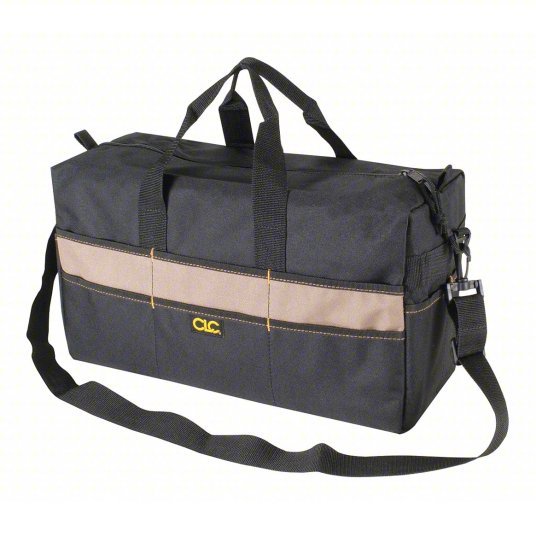 CLC 1113 Tool Bag 18 in W x 7 in D x 9 in H, Black, Polyester, 17 Pock ...