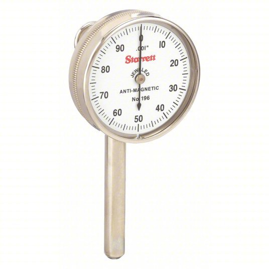 Starrett 196A6Z Back Plunger Dial Indicator 0.1 in Range, Continuous R ...