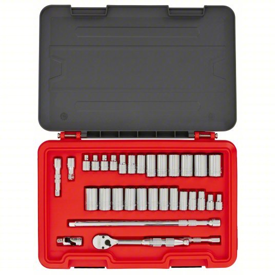 Proto J52332AS Socket Set 3/8 in Drive Size, 32 Pieces, 1/4 in to 7/8 ...