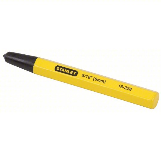 Stanley 16-228 Center Punch, 5/16 x 4-1/2 In, Yellow — KVM Tools Inc.