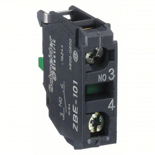 Schneider ZBE101 Contact Block 22 mm Size, Operator, 1NO, 10A @ 600V A ...