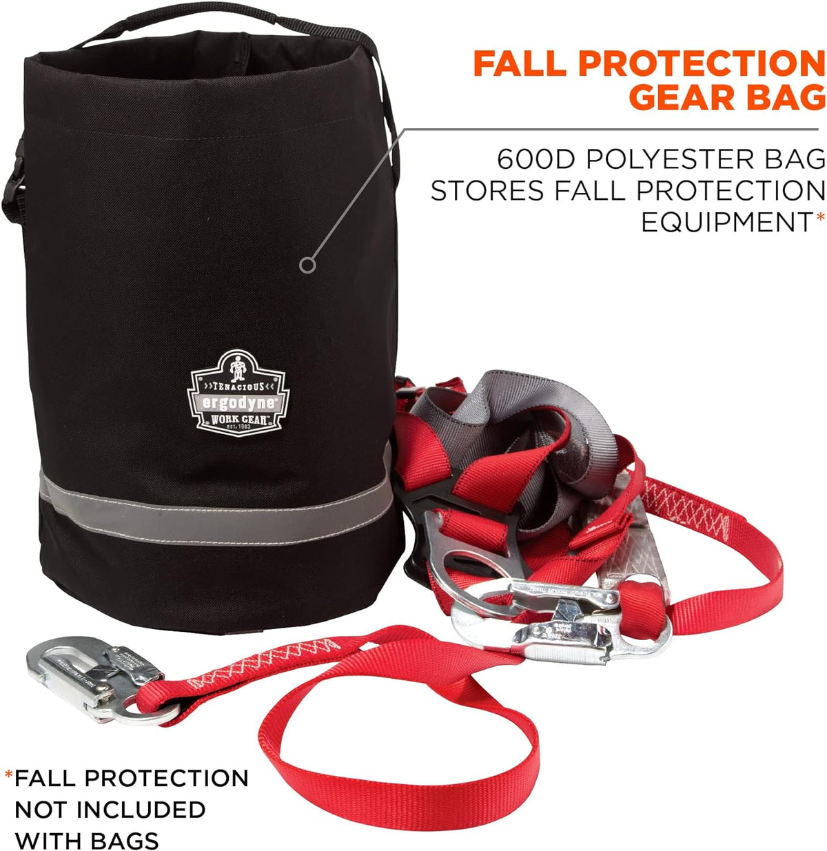Ergodyne GB5130 Fall Protection Gear Bag 10 in Overall Wd, 15 in Overa ...