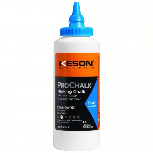 Keson 8B Marking Chalk Refill Blue, Std, 8 oz Size, Tapered Refill Tip ...