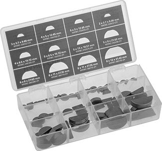 McMaster 98584A180 Woodruff Key Assortment Zinc Yellow-Chromate Plated ...