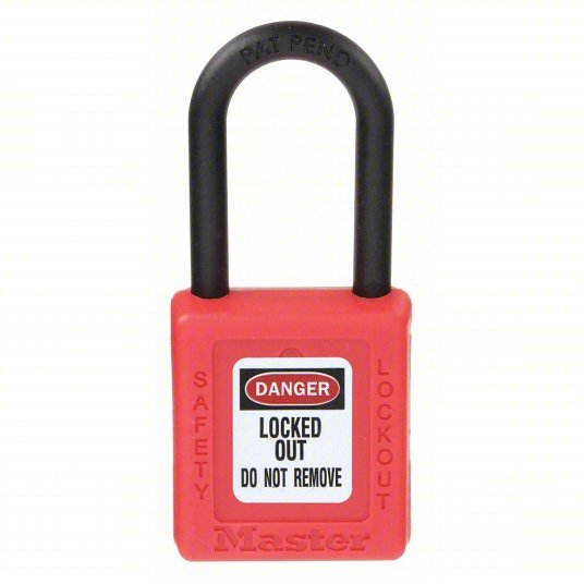 Master Lock 406RED Lockout Padlock Keyed Different, Thermoplastic, Std ...
