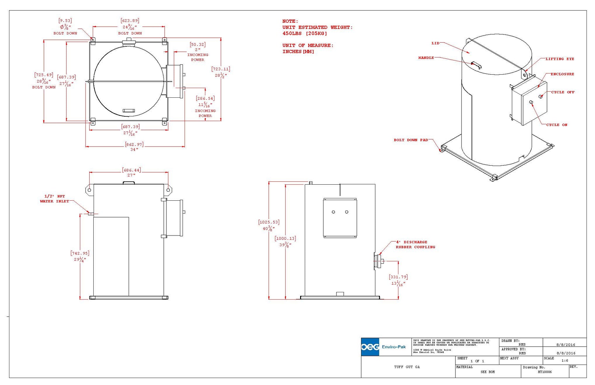 OEG Enviro-Pak HT10000 Tuff Gut 5HP 480V NON EXP — KVM Tools Inc.