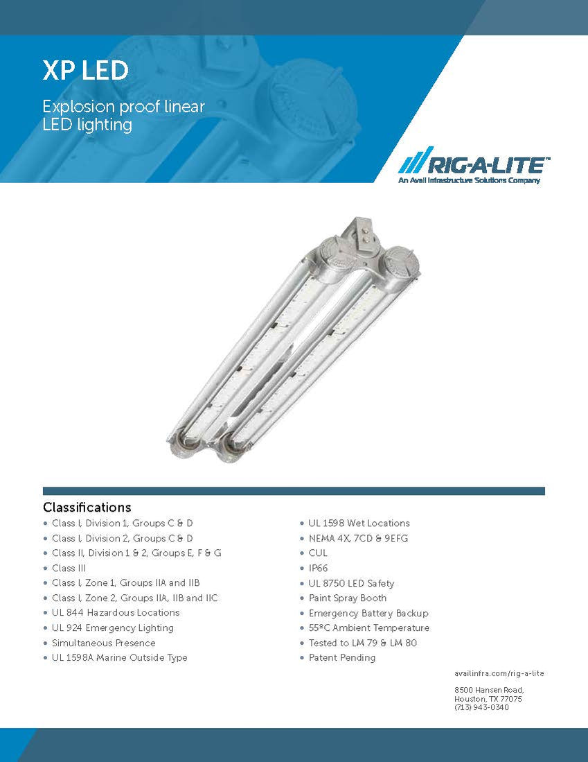 Rig-A-Lite XP50L42LUEM XP LED 46W, 4 Foot, 2 Tubes, 120-277V Emergency ...