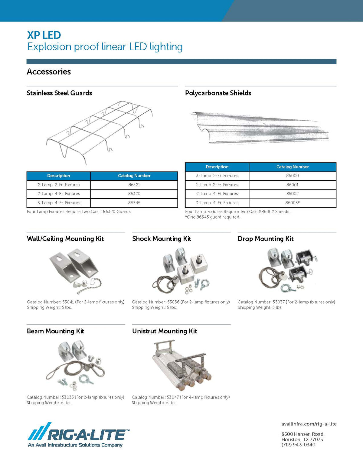 Rig-A-Lite XP50L42LUEM XP LED 46W, 4 Foot, 2 Tubes, 120-277V Emergency ...