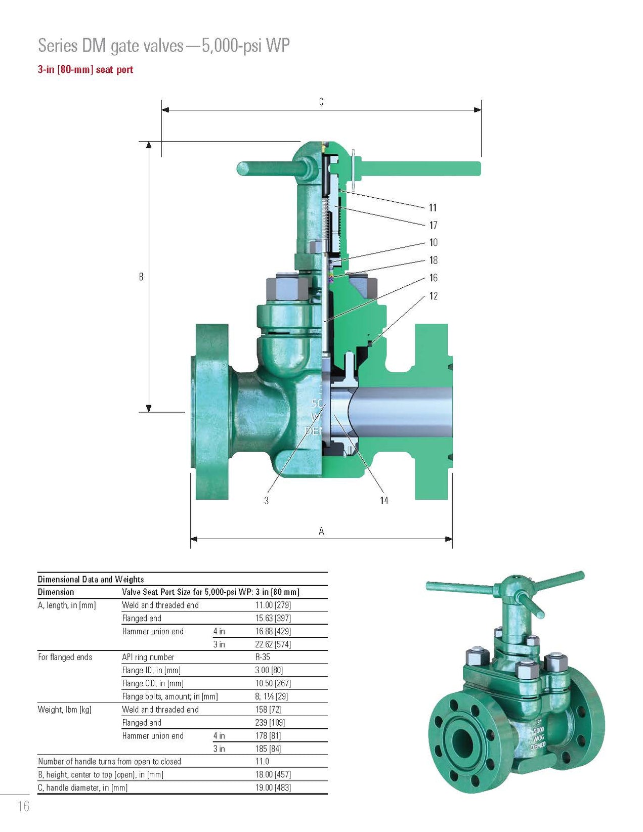 Demco J001878-016 DM 3" 5000 Seat 1045 and HNBR — KVM Tools Inc.