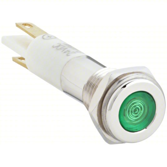 KVM Tools KV24M067 Flat Indicator Light Green, Male .110 Connector, LE ...