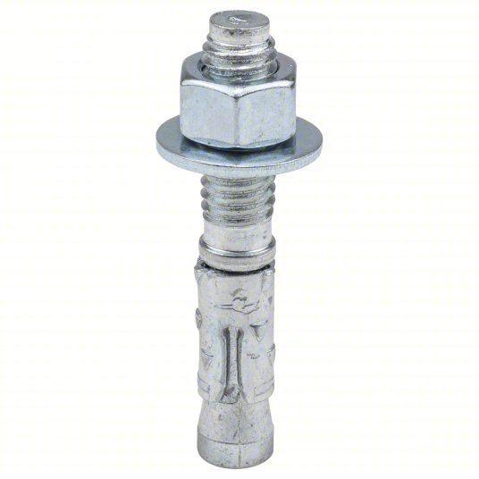 Red Head WS-3822 Wedge Anchor, 3/8" Dia., 2-1/4" L, Zinc Plated, 50 PK ...