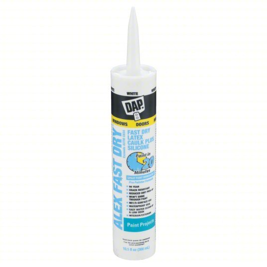 DAP 18425 Silicone Caulk Alex Fast Dry, White, 10 oz Container Size, C ...