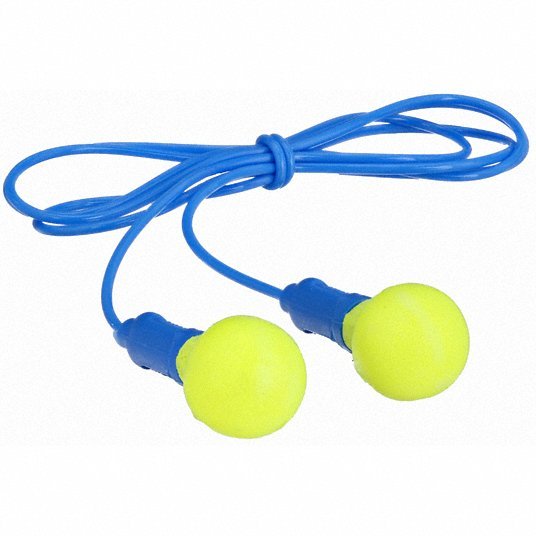 3M 318-1001 E-A-R Push-Ins Disposable Corded Ear Plugs, Pod Shape, 28 ...