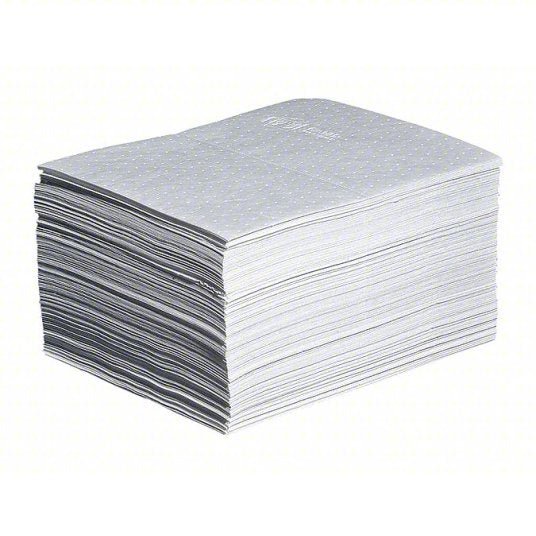 PIG MAT215 Sorbents, 22 gal. Oil Absorbed, White, Polypropylene, 200 P ...