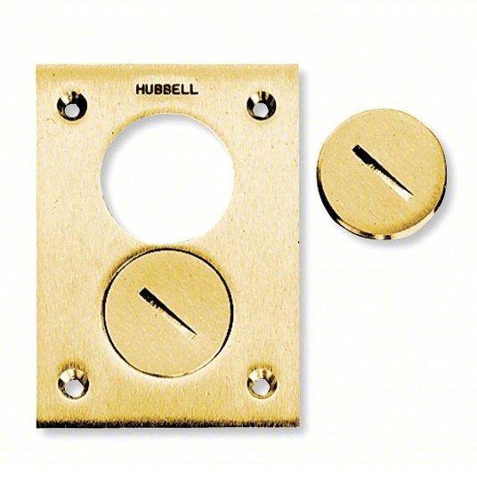 Hubbell S3625 Floor Box Cover, Rectangular, 2-Gang, Brass — KVM Tools Inc.