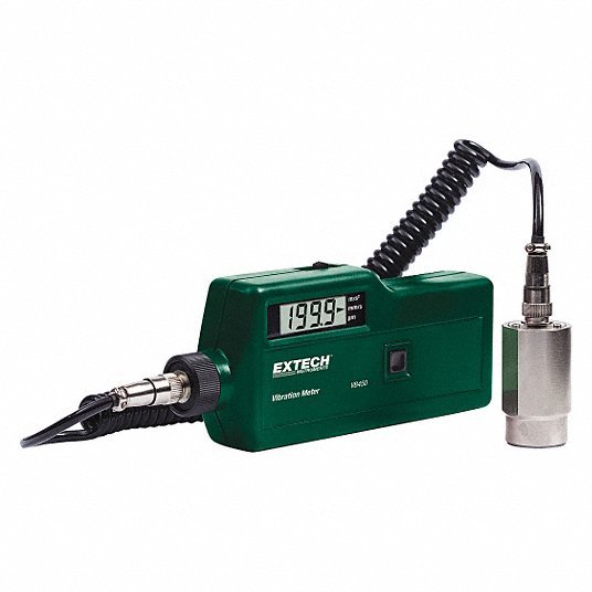 Extech VB450 Vibration Meter, 9VBattery, LCD, 10to1500Hz