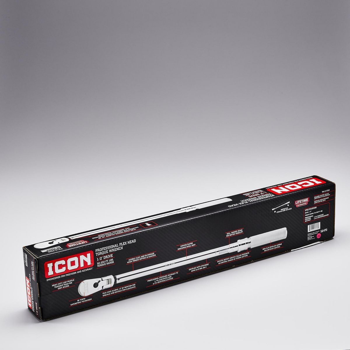Icon TW12-F250 1/2 in. Drive 50-250 ft. lb. Professional Flex Head ...
