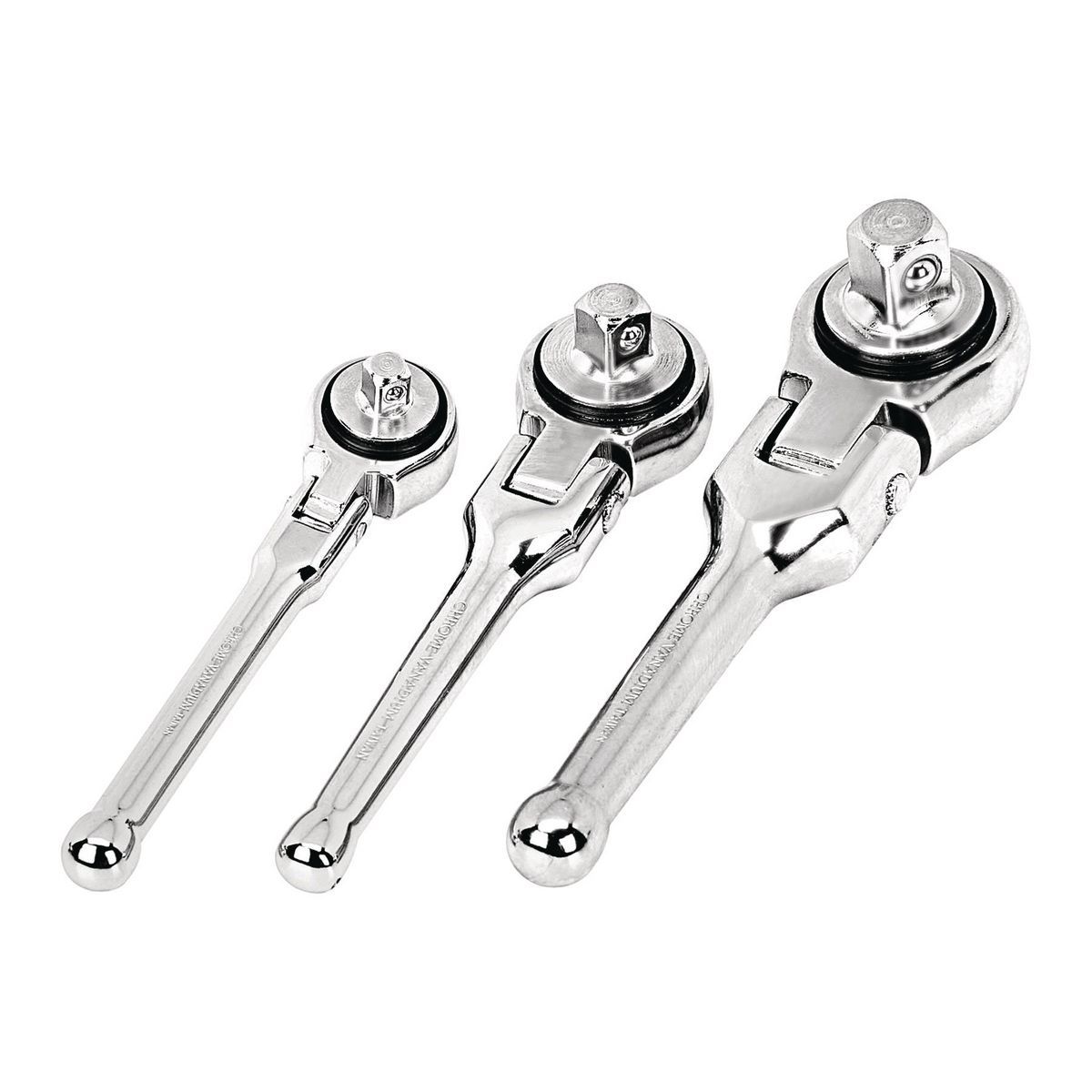 Pittsburgh 70170 Flex-Head Stubby Ratchet Set, 3-Piece — KVM Tools Inc.