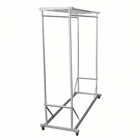 Glaro 135-5SA Double Sided Mobile Coat Rck, 60 In, Satin — KVM Tools Inc.