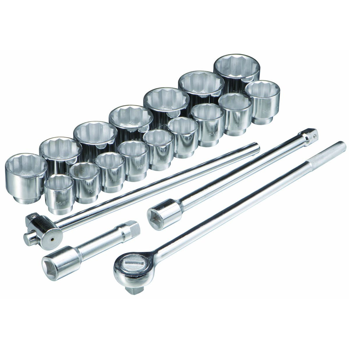 Pittsburgh 95377 1 in. Drive SAE Jumbo Socket Set, 21-Piece — KVM Tools ...